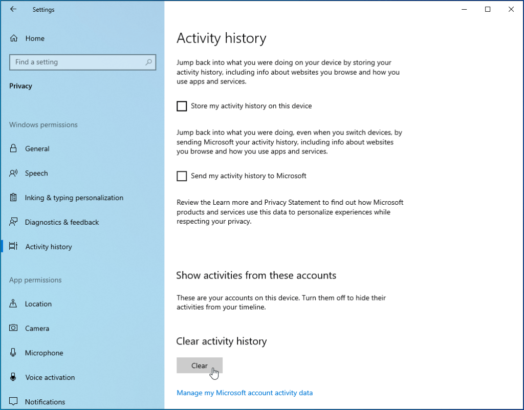 How to Manage Collecting Activity History in Windows 10? — Auslogics Blog