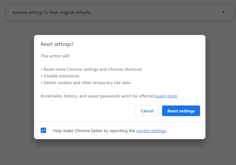How to Reset the Google Chrome Browser to Its Default Settings ...